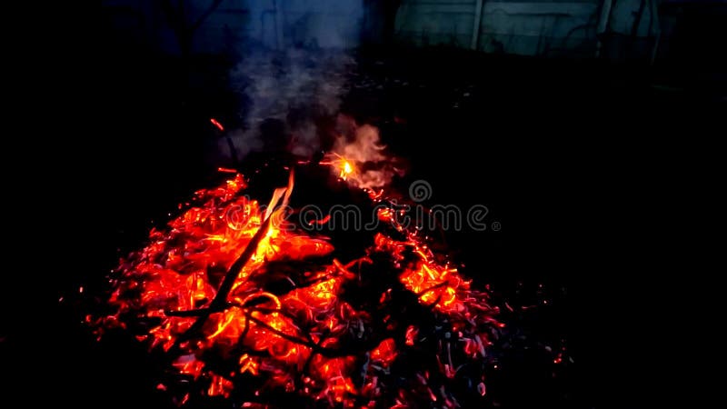 A Fire Burning Outside Ash Danger Stock Video - Video of camp, aflame ...