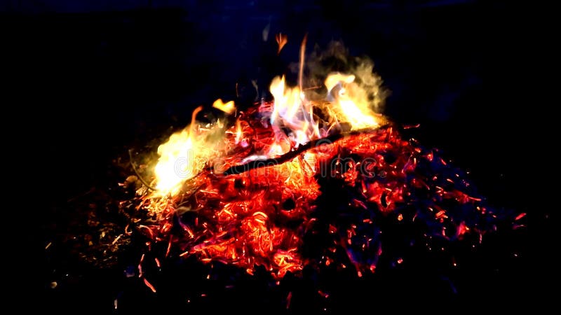 A Fire Burning Outside Ash Danger Stock Video - Video of flame, flaming ...