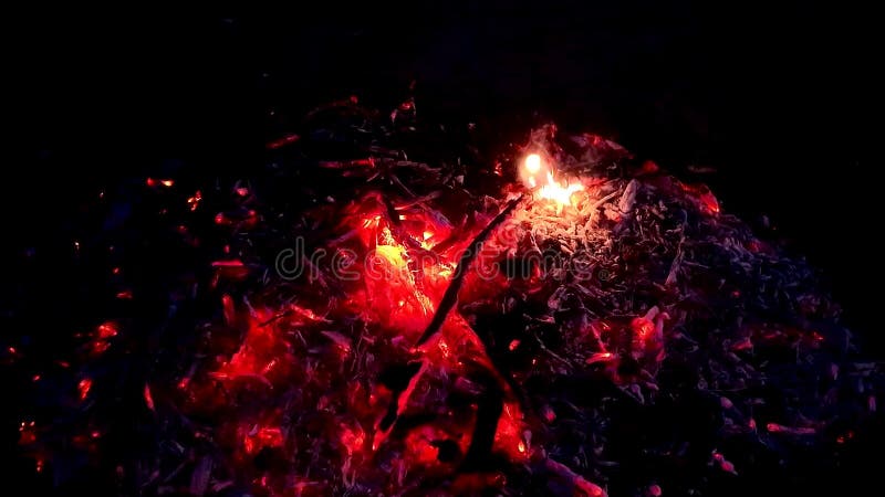 A Fire Burning Outside Ash Danger Stock Video - Video of heat, blaze ...