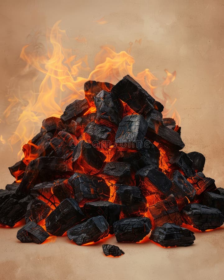 Fire Burning in a Pile of Wood Stock Image - Image of campfire, wood ...