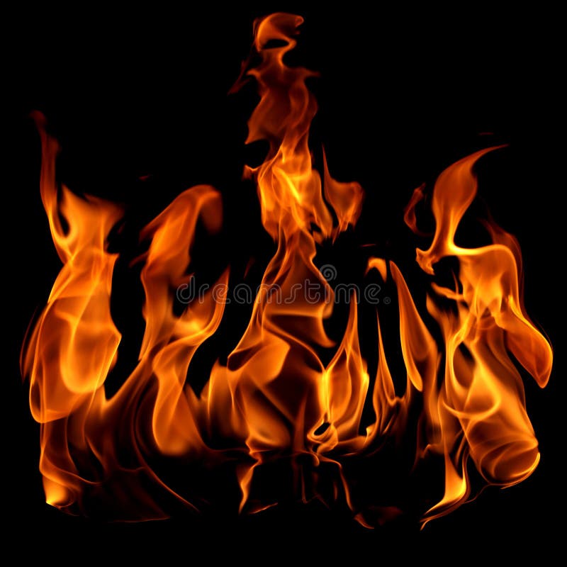 Fire - Burning Red-orange Hot Flame On A Horizontal Surface - Stock ...