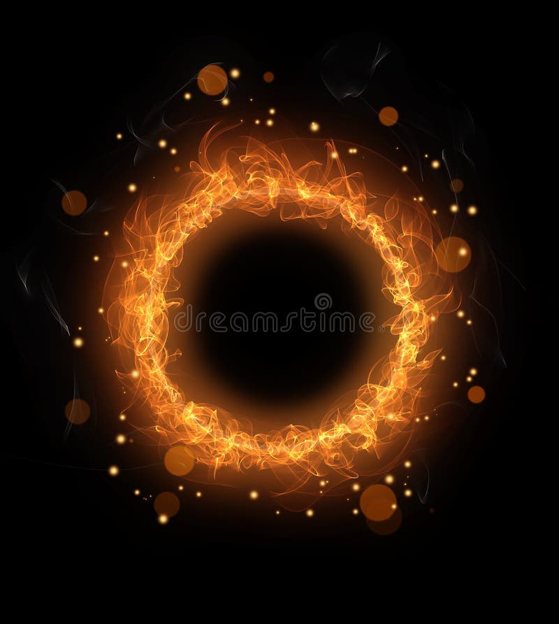 Burning round frame stock vector. Illustration of burn - 77535304