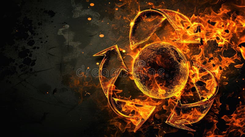 A Fire Burning in the Shape of a Circle Stock Image - Image of inferno ...