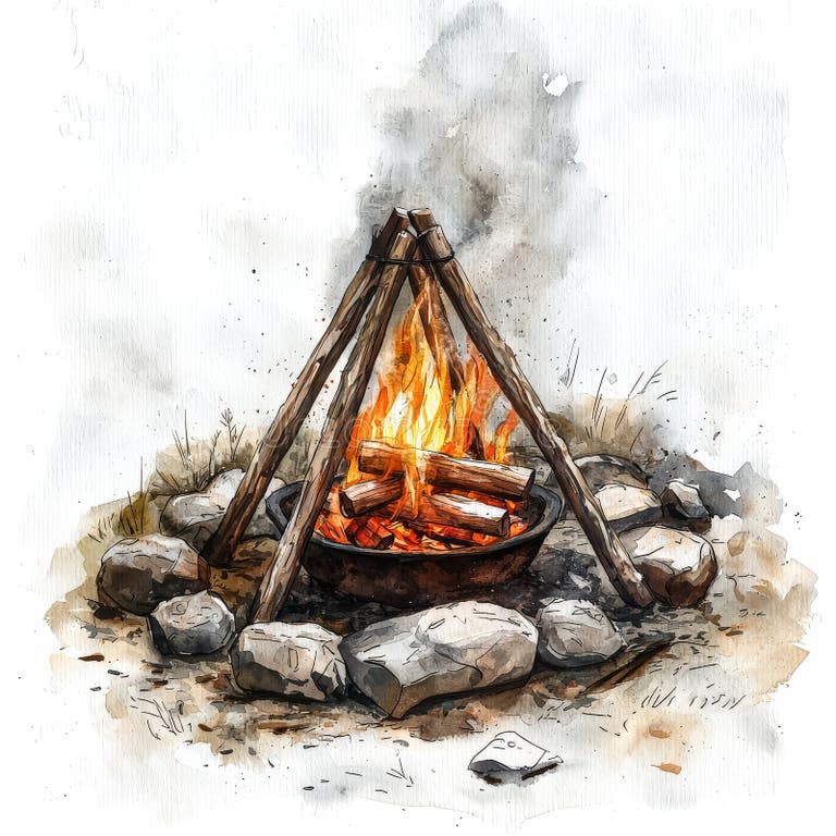 Fire is Burning in a Small Fire Pit Stock Image - Image of danger ...