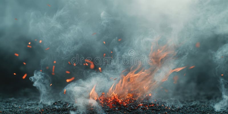 A Fire is Burning and the Smoke is Billowing Out Stock Photo - Image of ...