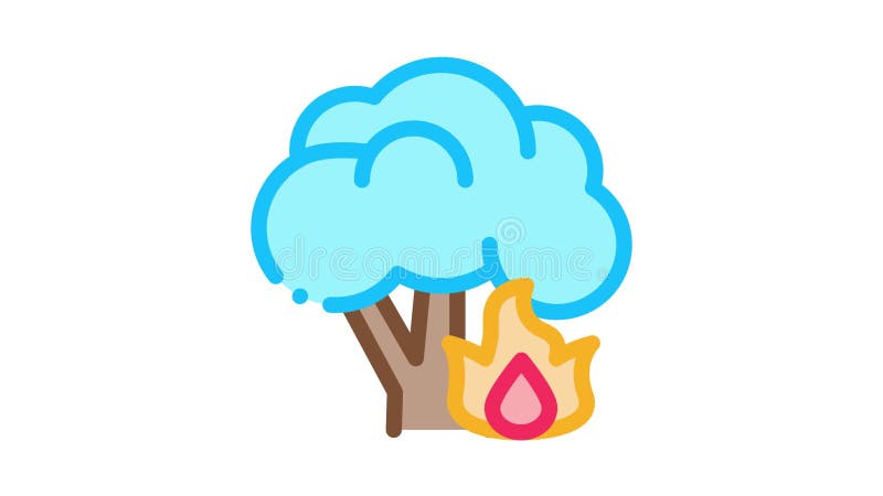 Fire Burning Tree Icon Animation Stock Video - Video of fire, dangerous ...