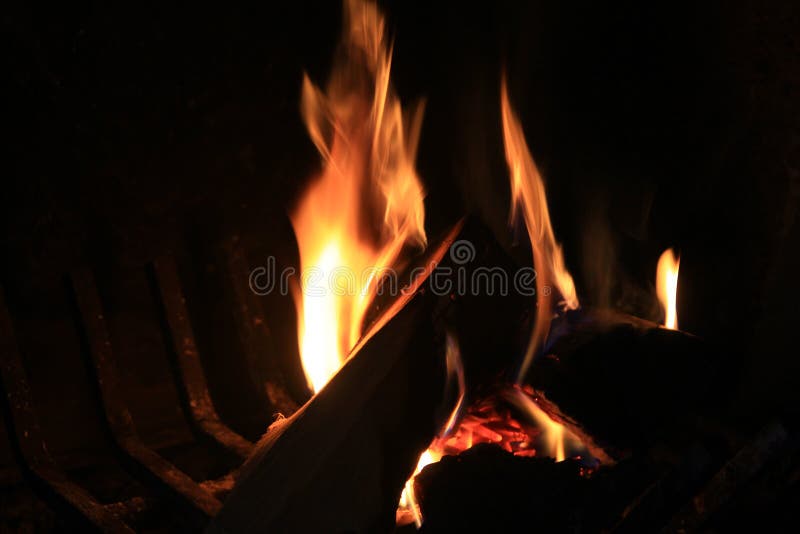 Fire stock image. Image of glow, chimney, wood, logs - 83663233