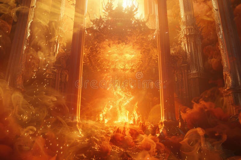 A Fire Burns Brightly Inside an Empty Building Stock Photo - Image of ...