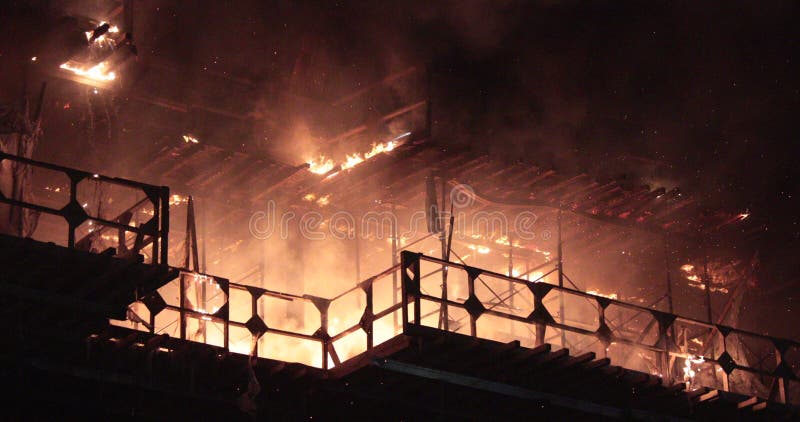 The Building Under Demolition Construction Work. an Excavator with ...