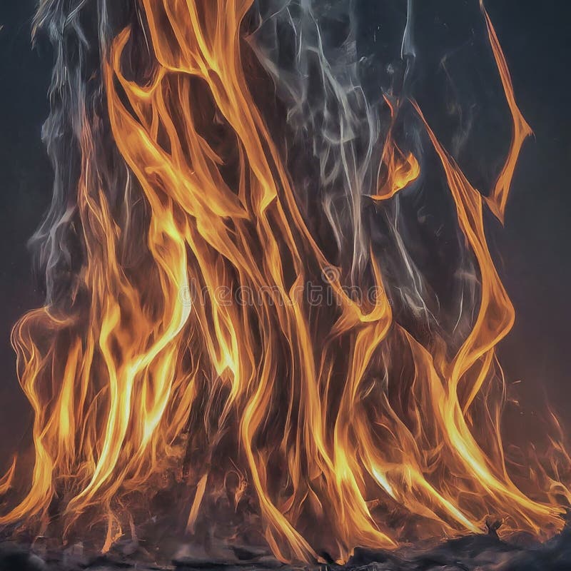 A Fire that Burns and Emits Smoke Stock Illustration - Illustration of ...