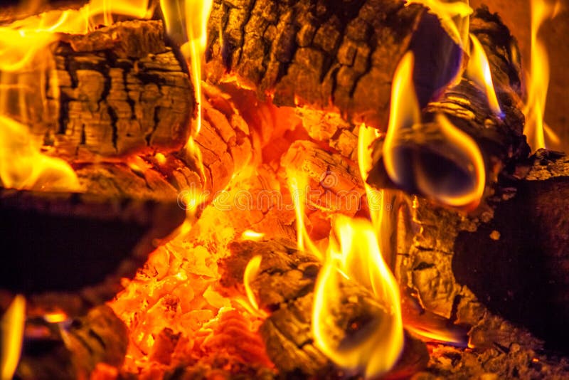 A Fire Burns in a Fireplace Stock Image - Image of energy, yule: 85988613