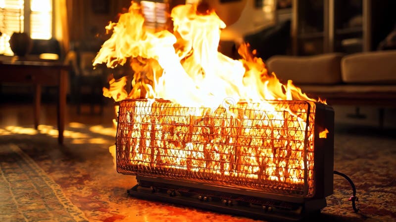 A Fire Burns in a Fireplace in a Living Room Stock Footage - Video of ...