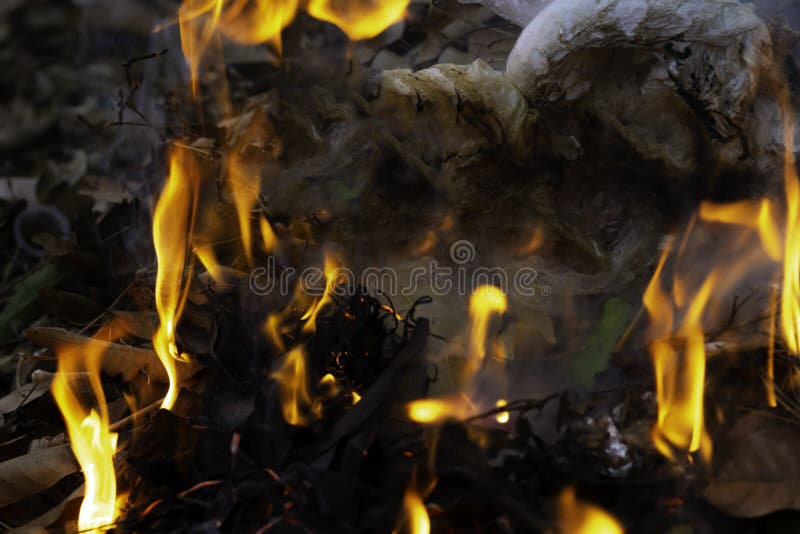A Fire that Burns on the Garbage Stock Image - Image of trash, flame ...