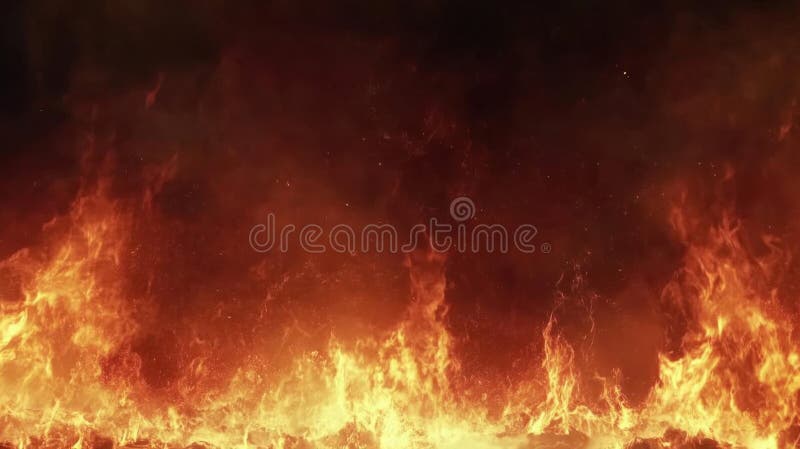 Fire Burns Intensely with Embers Rising Destruction Theme Stock ...
