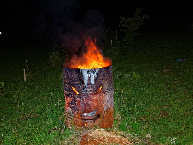 Fire Burns Night Barrel Stock Photos - Free & Royalty-Free Stock Photos ...