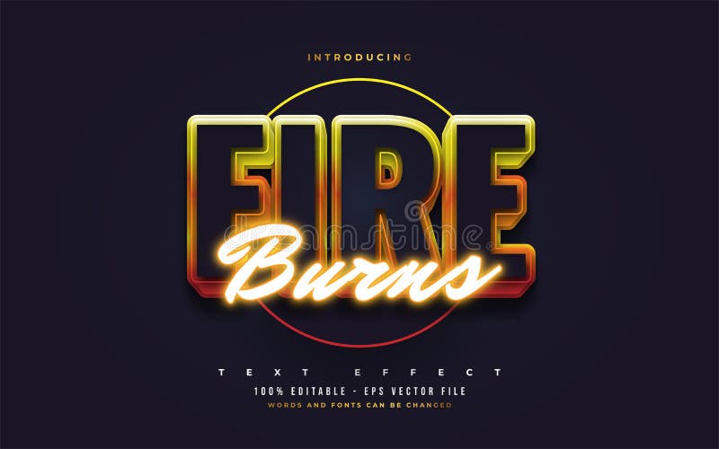 Fire Burns Text Style Effect. Editable Text Style with 3D and Fire ...