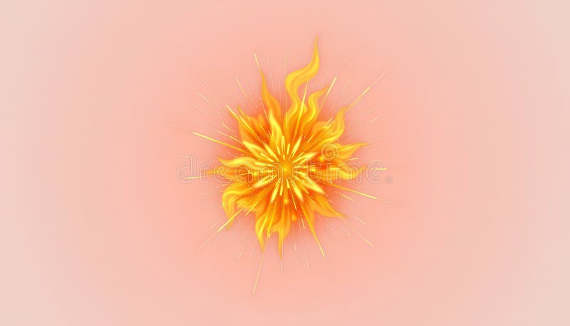 Fire Burst Effect with Radial Glow and Digital Sparks, Centered on a ...