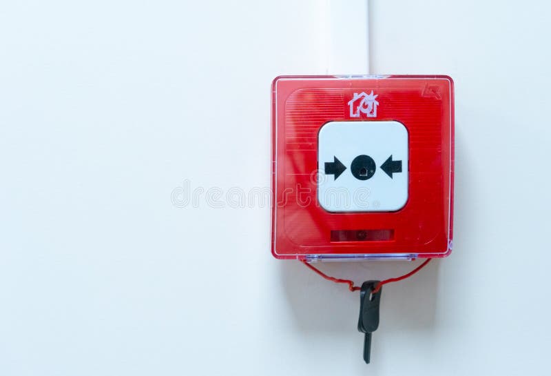 Fire Button with Security and Key Stock Image - Image of equipment ...