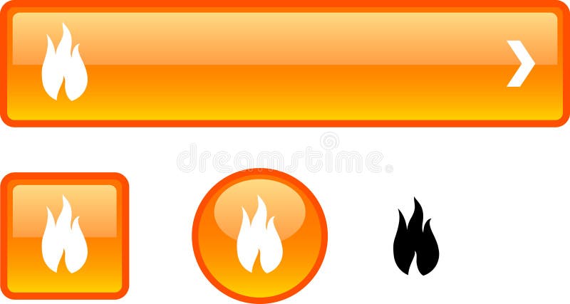 Fire button set. stock vector. Illustration of square - 13521600