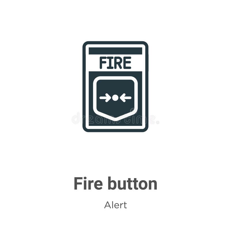 Fire Button Vector Icon on White Background. Flat Vector Fire Button ...
