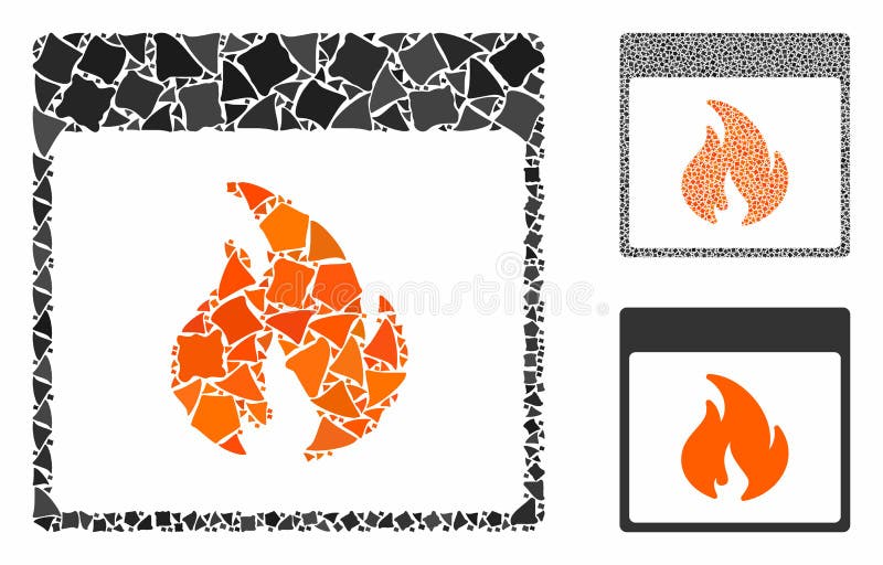 Fire Calendar Page Composition Icon of Uneven Parts Stock Vector ...