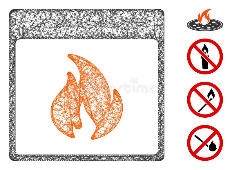 Fire Calendar Page Web Vector Mesh Illustration Stock Illustration ...