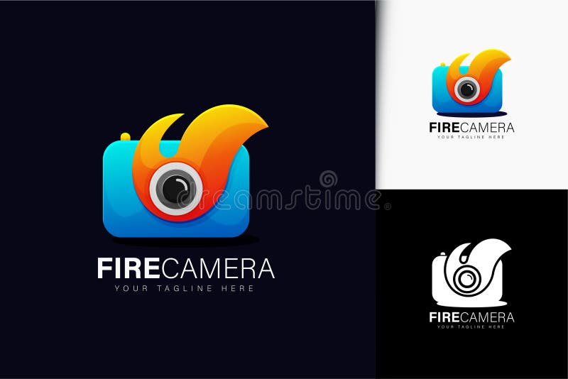 Fire Camera Logo Design with Gradient Stock Vector - Illustration of ...