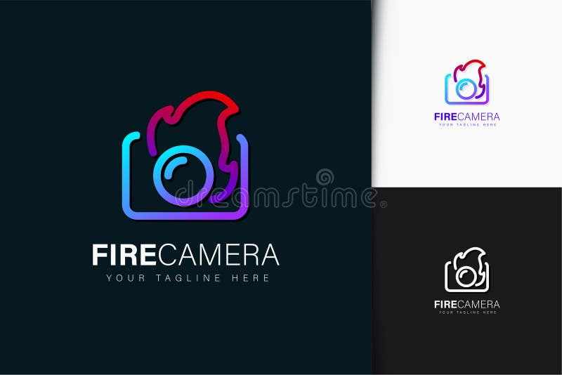 Fire Camera Logo Design with Gradient Stock Vector - Illustration of ...