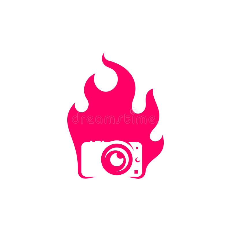 Fire and Camera Negative Space Logo Design Stock Vector - Illustration ...