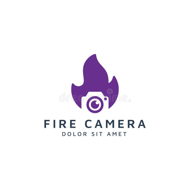 Fire and Camera Negative Space Logo Design Stock Vector - Illustration ...