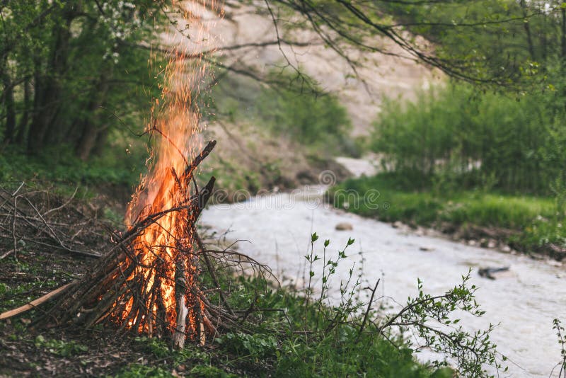 Fire stock photo. Image of chill, calm, sticks, burning - 53948354