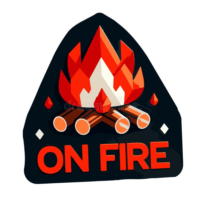 On Fire Campfire Sticker stock illustration. Illustration of burning ...