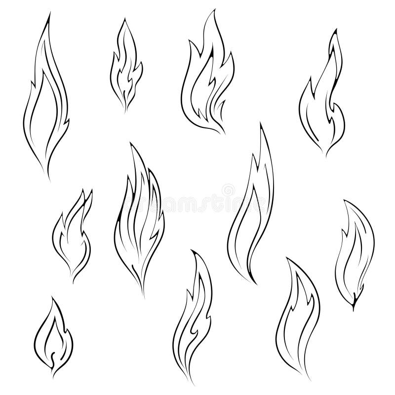 Fire Candle or Match Line Art Stock Vector - Illustration of design ...