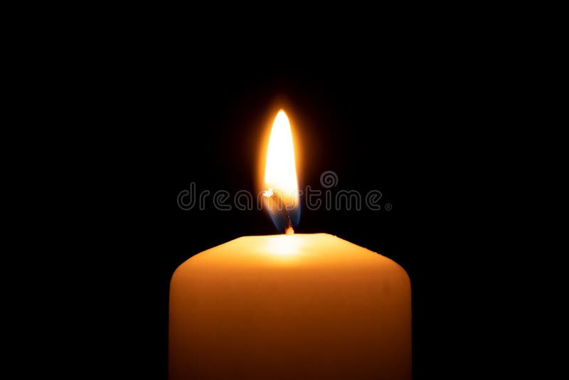 Fire Candles on a Black Background, Side View Stock Image - Image of ...