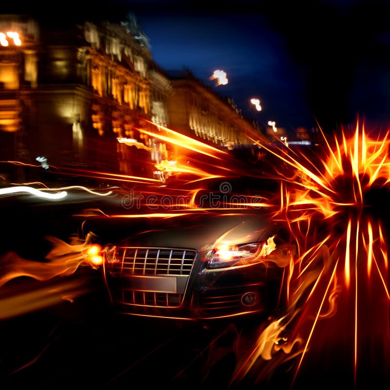 Fire car stock illustration. Illustration of blurs, heat - 7219141
