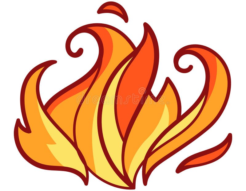 Fire in cartoon style stock illustration. Illustration of burning ...
