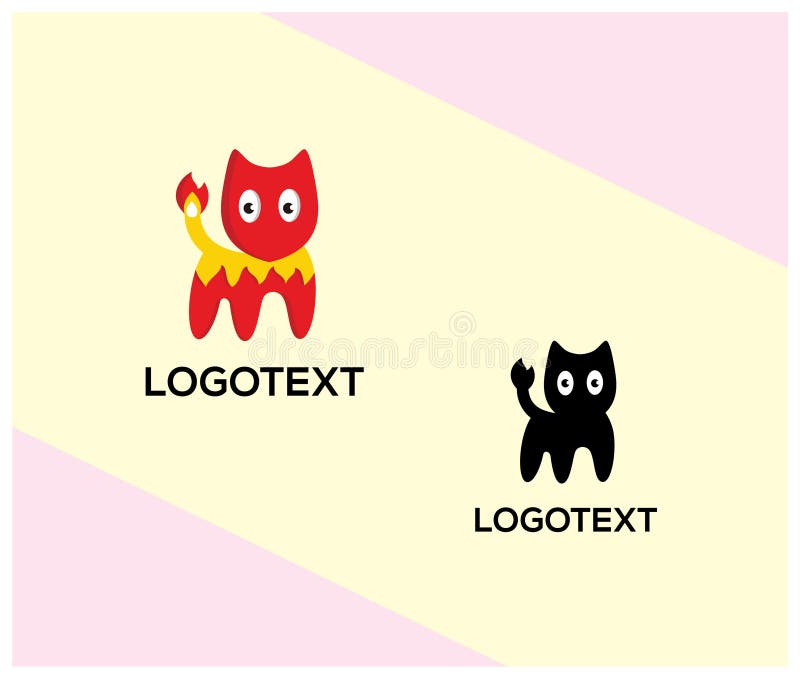 Fire Cat Logo Mascot Design Illustration [vector] Stock Vector ...