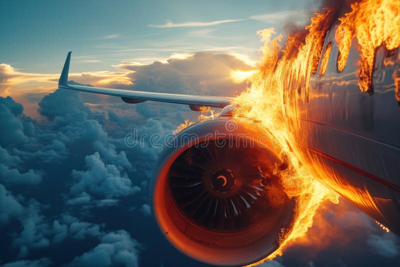 Fire Caught Fire in Airplane Engine during Flight Due To a Faulty ...