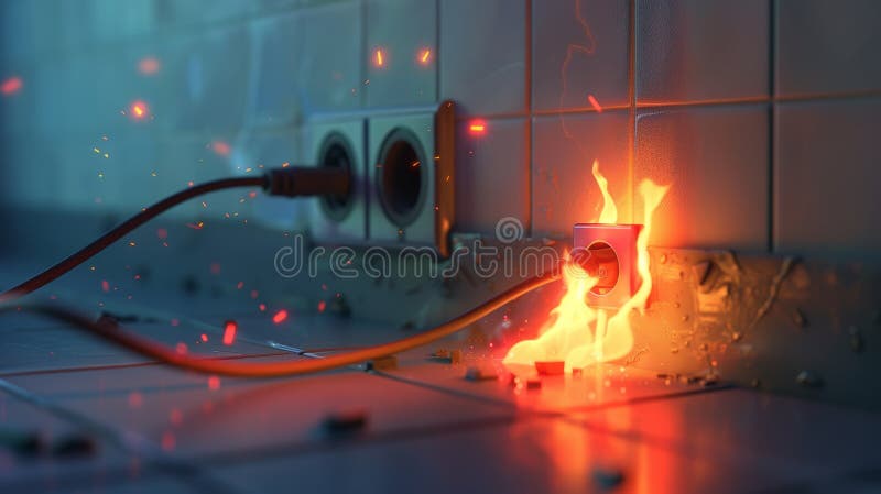 Fire Caused by Short Circuit in a Socket with a Plug and Switch and ...