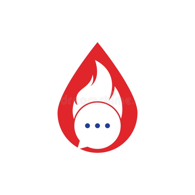 Fire Chat Vector Logo Design. Flame Talk Logo Design. Stock Vector ...