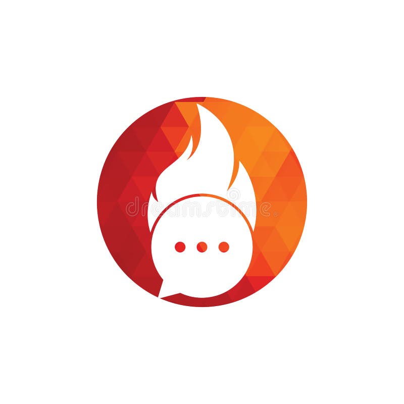 Fire Chat Logo Template Vector. Stock Vector - Illustration of design ...