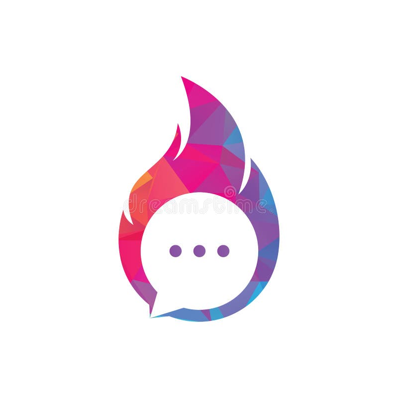 Fire Chat Logo Design Modern Icon Template Stock Illustration - Illustration of vector, business ...