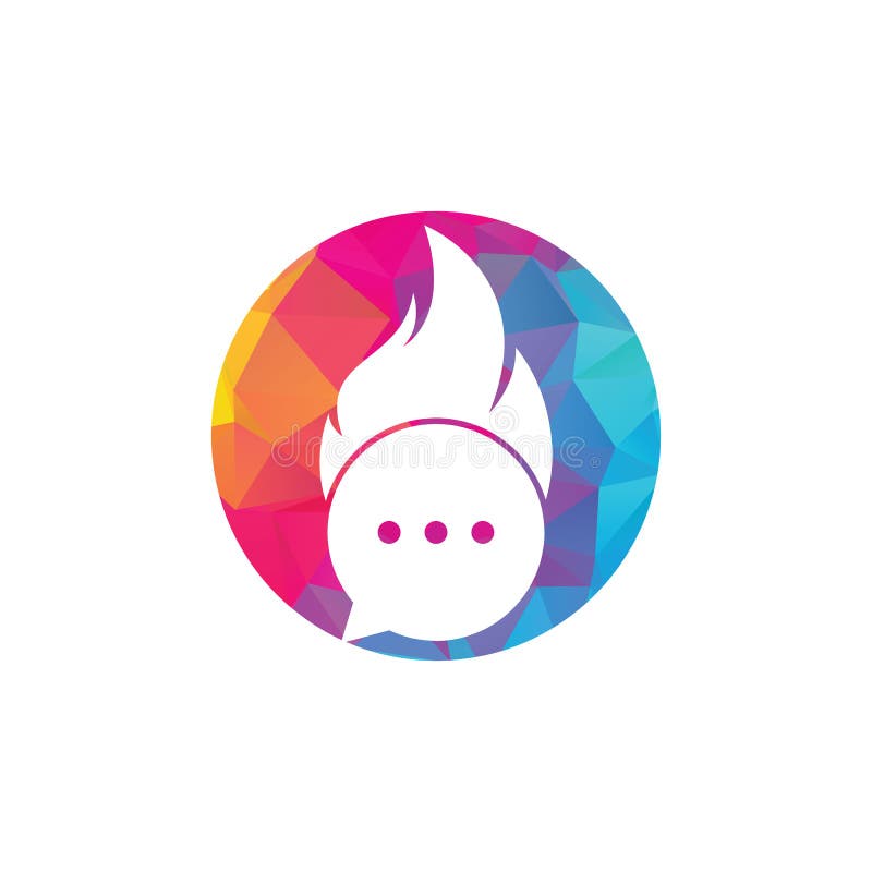 Fire Chat Logo Design Modern Icon Template Stock Illustration - Illustration of vector, business ...