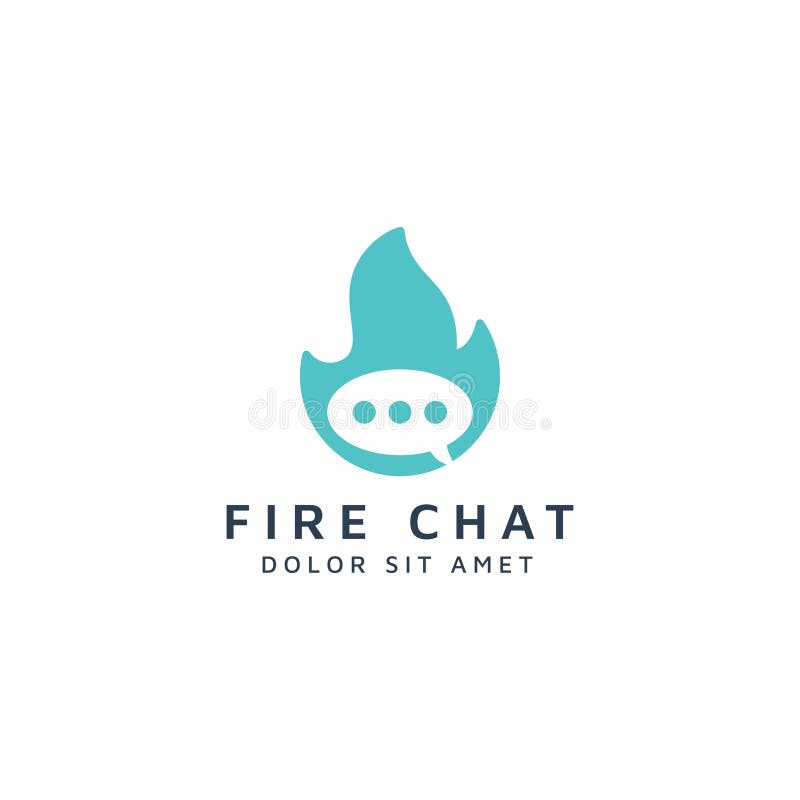 Fire and Chat Negative Space Logo Design Stock Vector - Illustration of ...