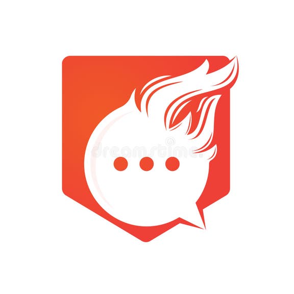 Fire Chat Vector Logo Design. Flame Talk Logo Design. Stock Vector ...