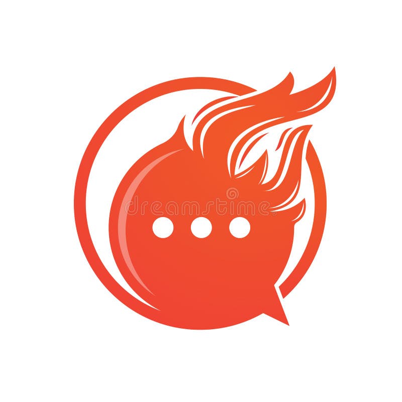 Fire Chat Vector Logo Design. Flame Talk Logo Design. Stock Vector ...