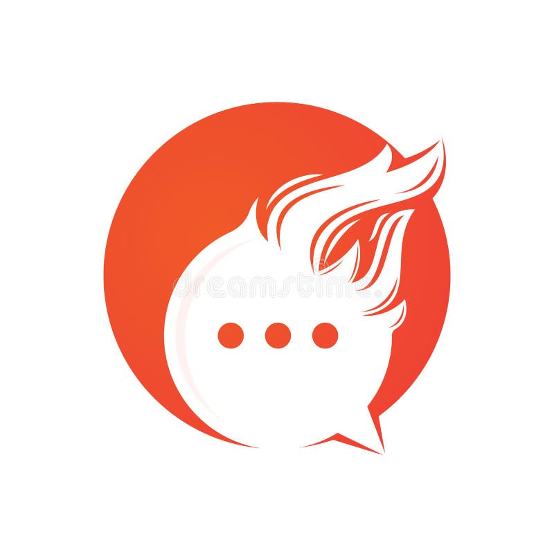 Fire Chat Vector Logo Design. Flame Talk Logo Design. Stock Vector - Illustration of ...