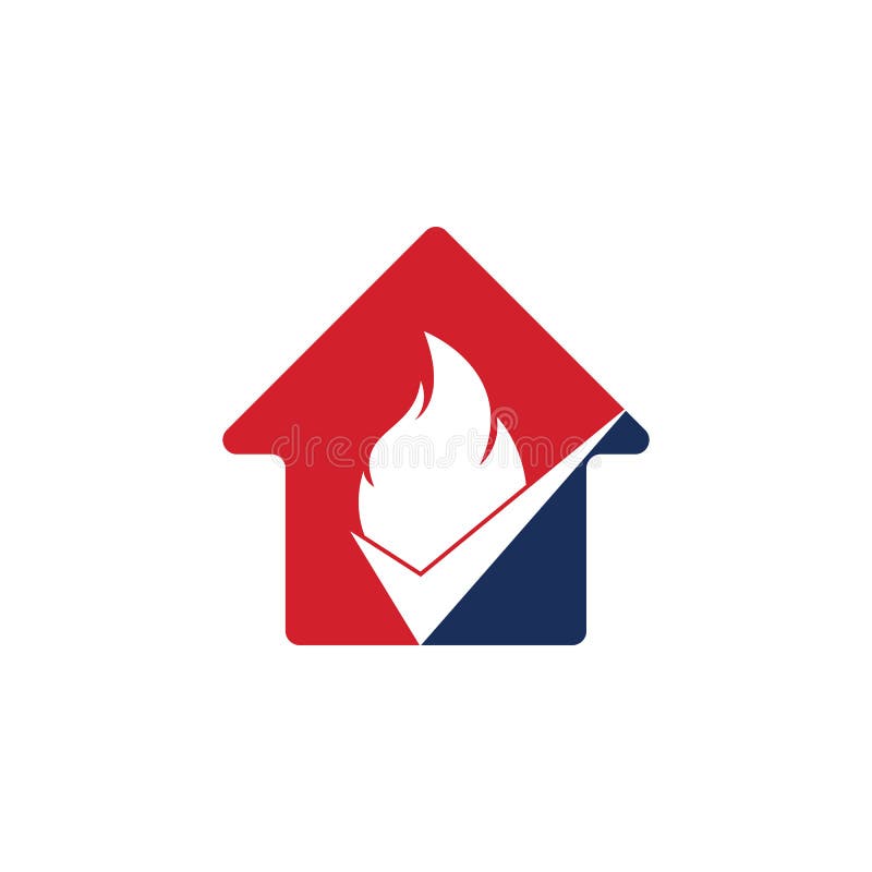Fire Check Vector Logo Design Template. Stock Vector - Illustration of ...