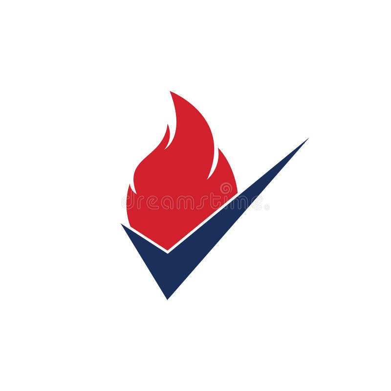 Fire Check Vector Logo Design Template. Stock Vector - Illustration of ...