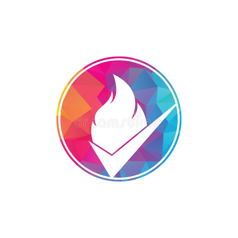 Fire Check Vector Logo Design Template. Stock Vector - Illustration of ...